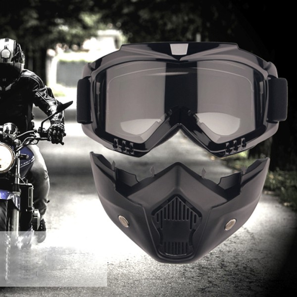 Removable Motorcycle Goggles Mask Helmet Tactical Windproof Ski Goggles ...