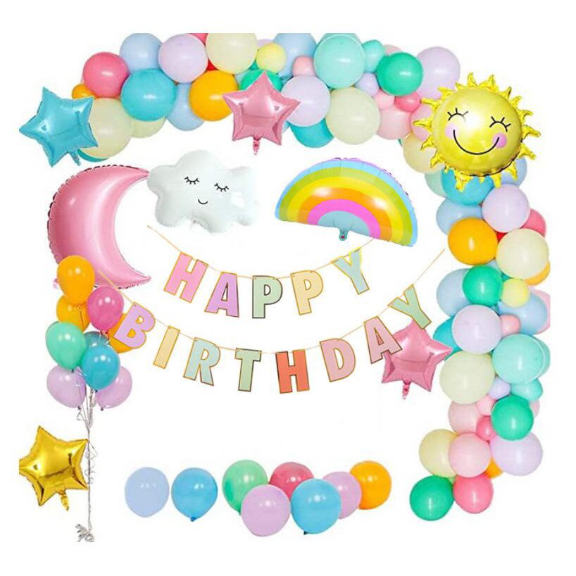 Pastel Balloon Arch Kit - Rainbow Clouds Balloon Kit Sky Theme with Sun ...