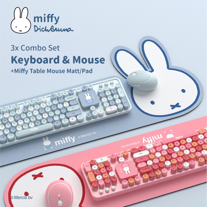 Miffy X MIPOW 2.4G Wireless Ergonomics Keyboard Set Mixed Candy Color ...