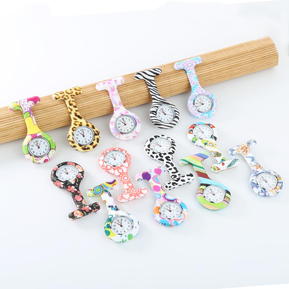 กระเป๋านาฬิกาWomen ocket Fob Watch Round Dial Silicone Nurse Watch ...