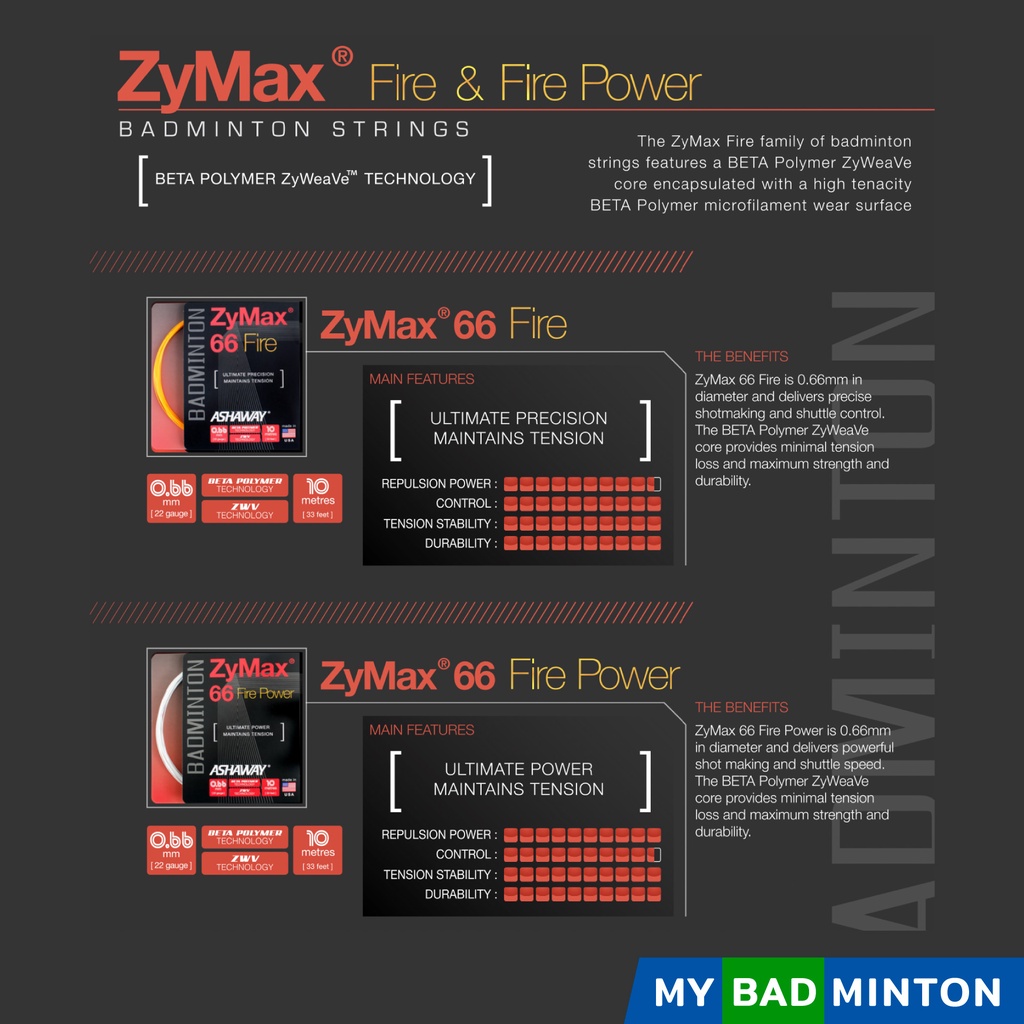 ใหม่ เอ็นแบดมินตัน ASHAWAY รุ่น ZyMax (Made in USA ) แบรนด์ดังโซนยุโรป ...