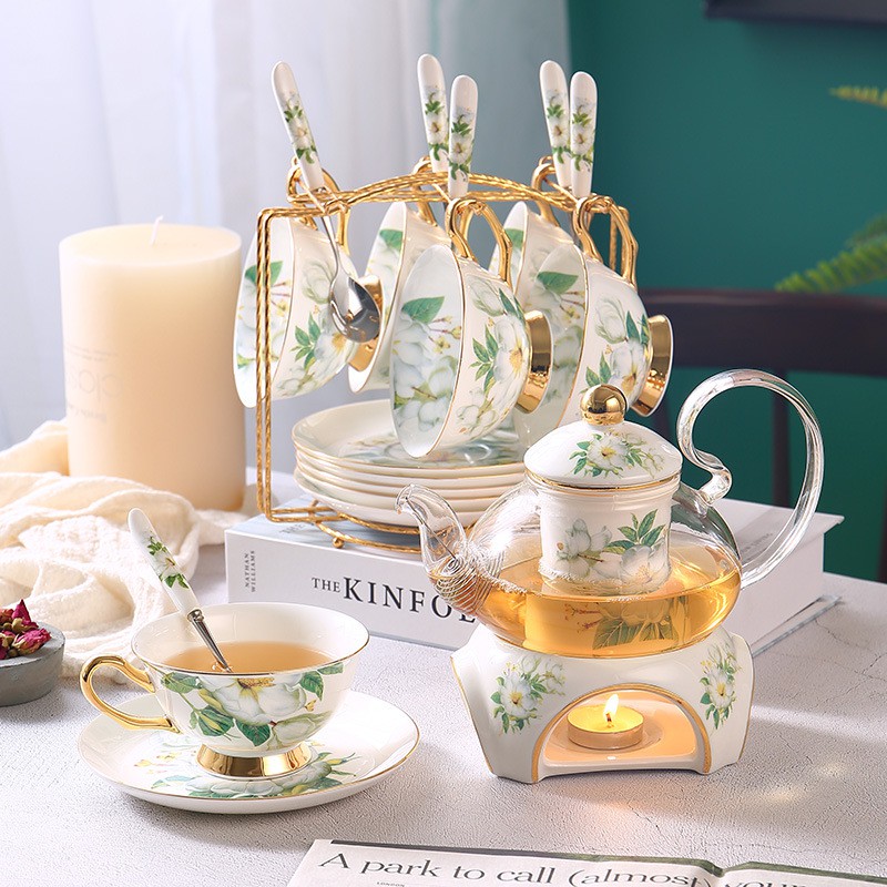 Boiled fruit glass teapot flower tea set British afternoon tea bone ...