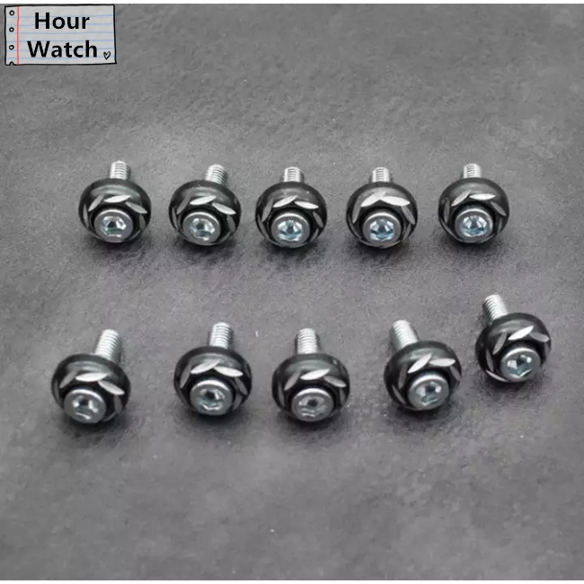 Nicoleu Universal Screw Nut Alloy Color Plate Coverset Cowling ...