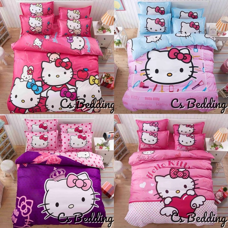 ชุดผ้าปูที่นอนลายลิขสิทธิ์ครบเซ็ต 6ชิ้นผ้านวม ลายคิตตี้ - cs_bedding ...
