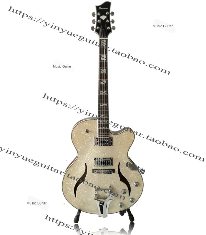 Jazz Hollow Electric Guitar Handmade Customizable F-Holes Large Rocker ...