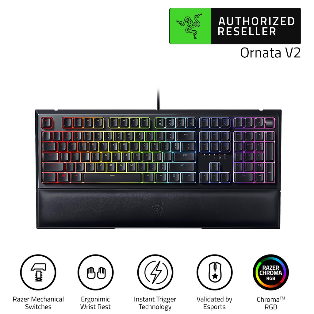 Razer Ornata V2 Hybrid Mecha-Membrane Keyboard Chroma RGB Gaming ...