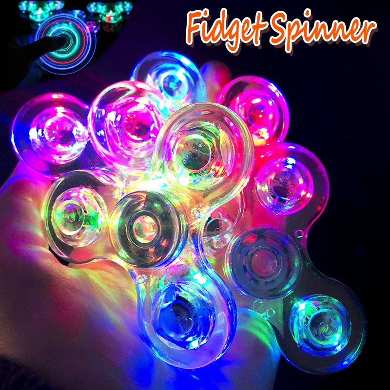 CODของเล่นเด็ก Fidget Spinner ลูกข่างปั่น พร้อมไฟ LED ของขวัญ ไฟหลากสี ...