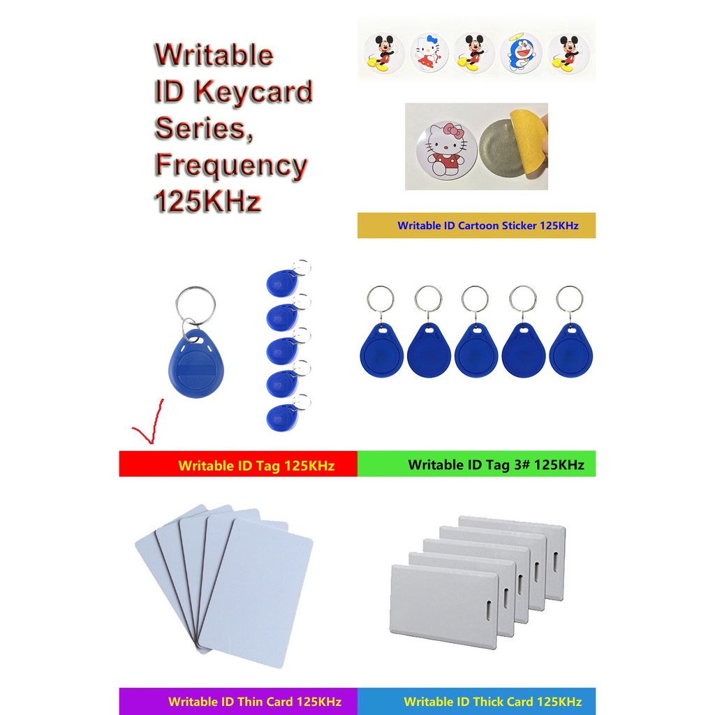 20 Pieces RFID Writable Tag 125KHz Rewrite T5577 Proximity Access ...