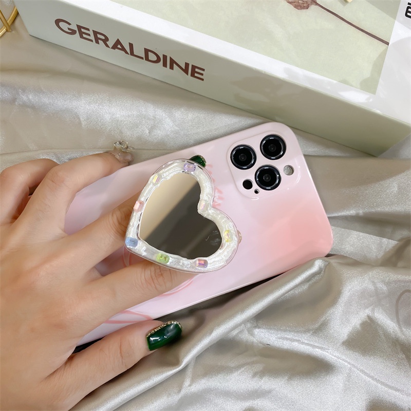 griptok กระจกหัวใจวิ้งๆ griptok mirror กริ๊บต็อก ตัวติดมือถือ - sixsix_s - ThaiPick