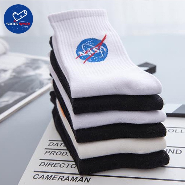 Hit ถุงเท้าสตรีทแฟชั่น ลายโลโก้นาซ่า NASA LOGO SOCK งานดีผ้าหนา ยาวครึ่งแข้ง ถุงเท้าผู้ชาย ถุง ...
