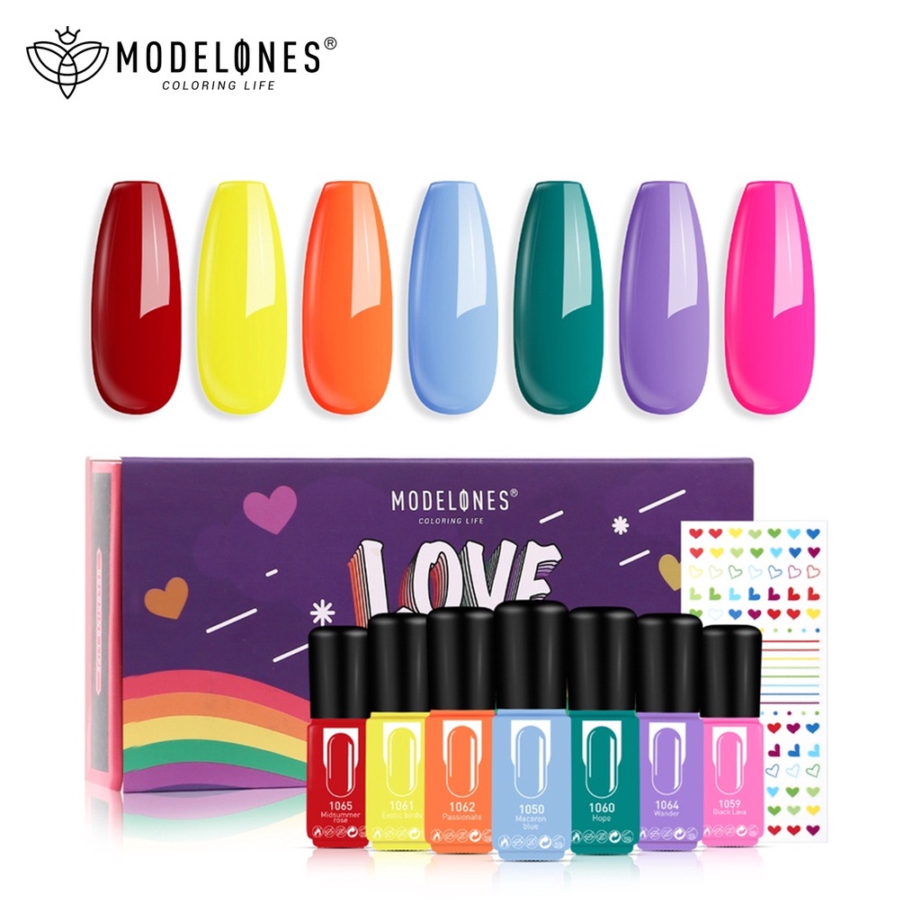 MODELONES Fancy Nail Polish Set Kit Home DIY Manicure Salon Gel Art ...