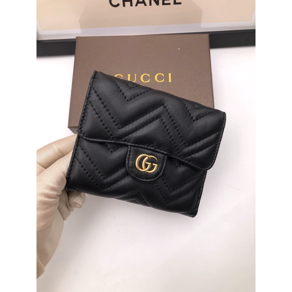 Spot double g cowhide mountain pattern flip business card case คลิปสั้น ...