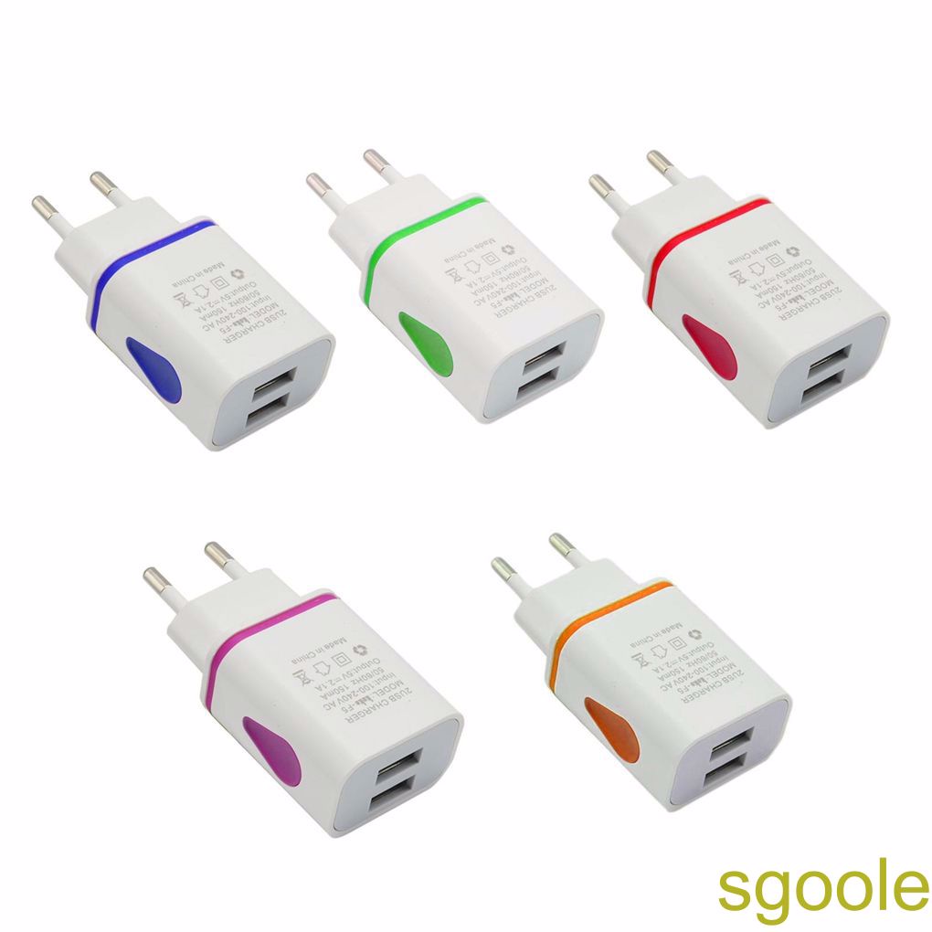 [sgoole]USB Wall Charger Dual Port 2A Output Travel Plug Power Adapter ...
