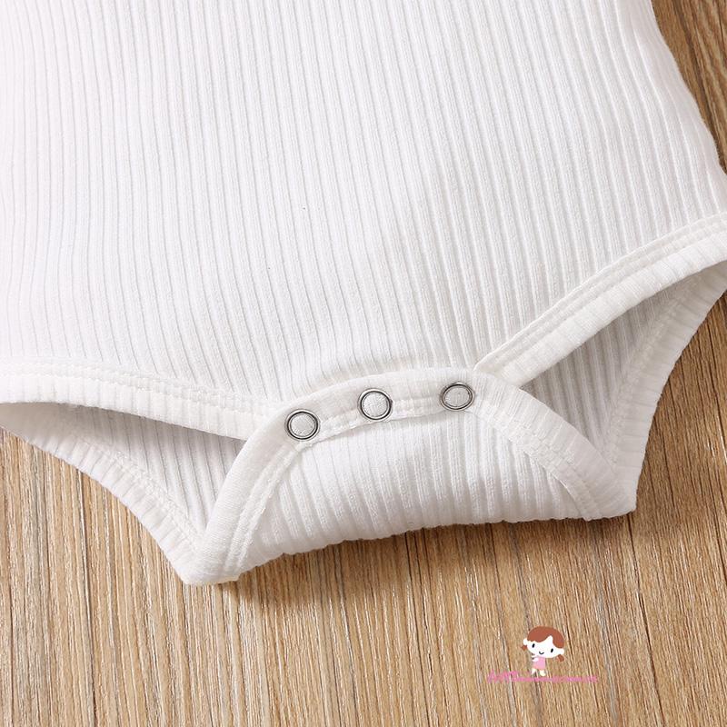 XZQ7-Toddler Girls Summer Outfit Sets White Flying Sleeve Ribbed Romper ...