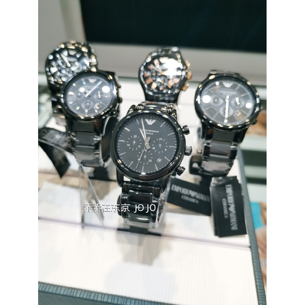 Armani นาฬิกาผู้ชายเซรามิกสามตาแฟชั่นนาฬิกาควอทซ์กันน้ำนาฬิกาผู้ชาย ...