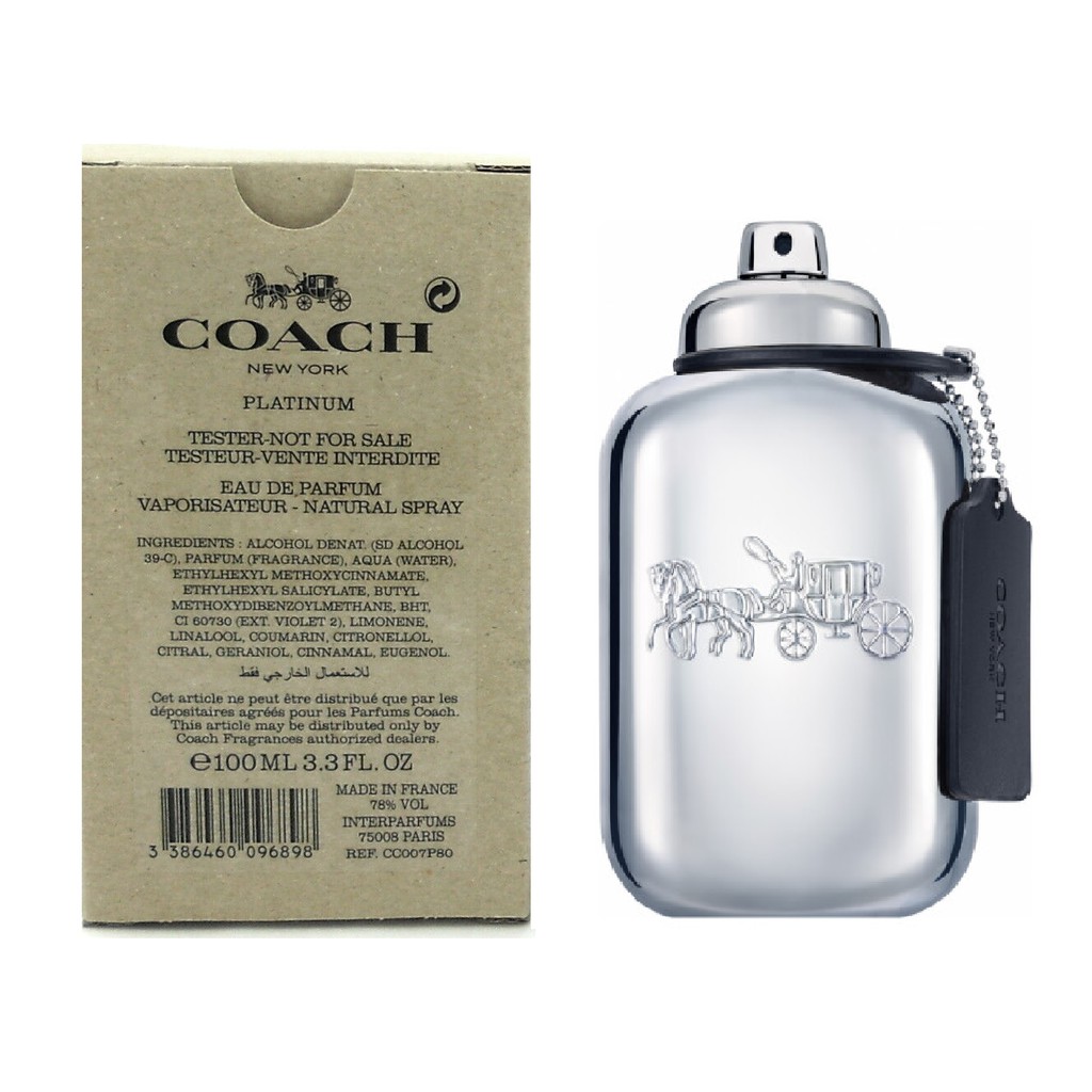 Coach Platinum EDP for Men 100 ml เทสเตอร์ กล่องน้ำตาล ...