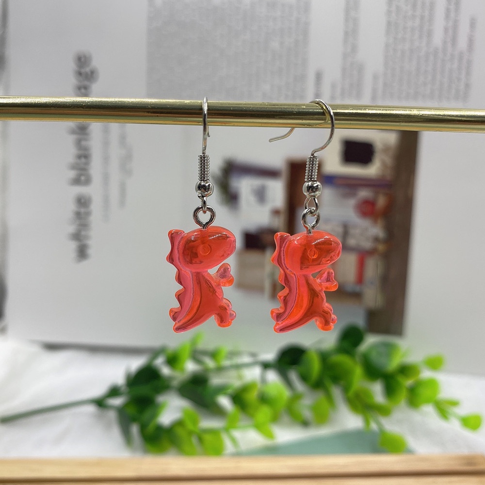 แฟชั่นต่างหูCartoon Cute Resin Earrings Colorful Animal dinosaur ...