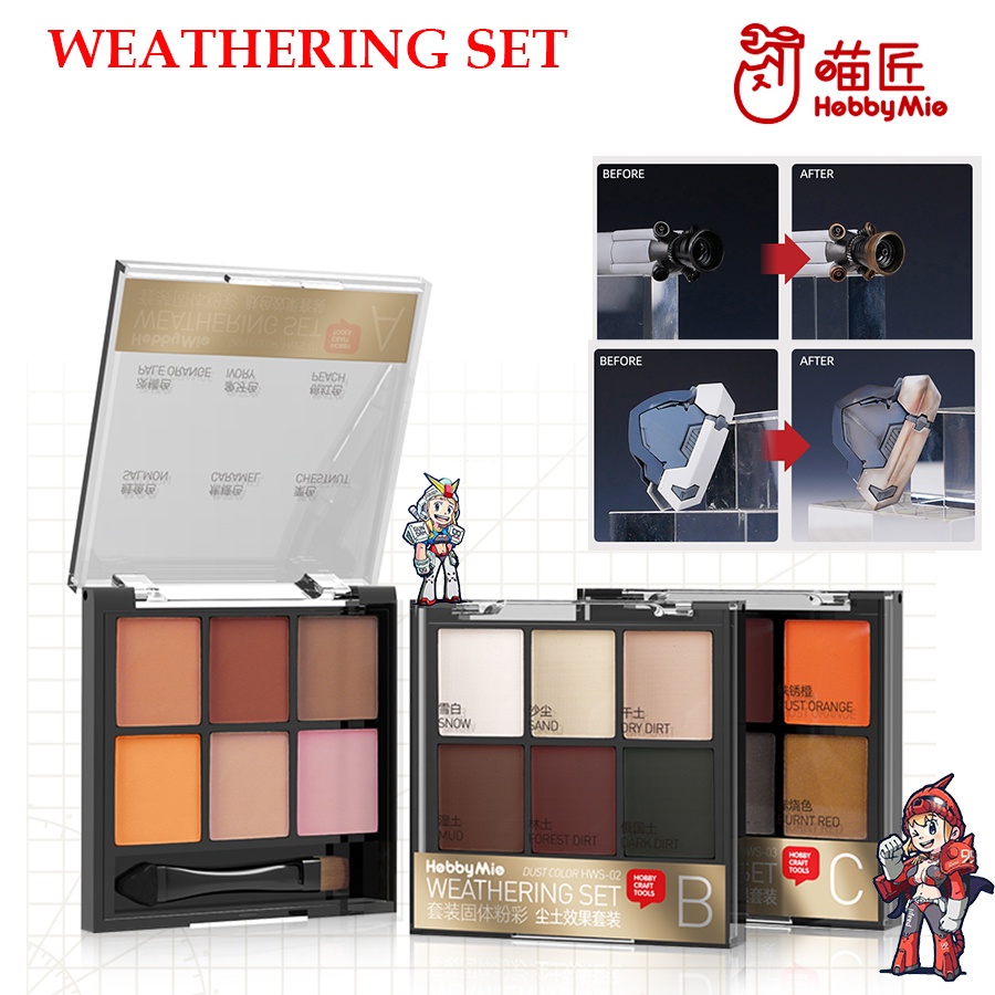 Hobby Mio HWS ชุดแต่งหน้าโมเดล ชุดเมคอัพ โมเดล HWS WEATHERING SET - paapi - ThaiPick