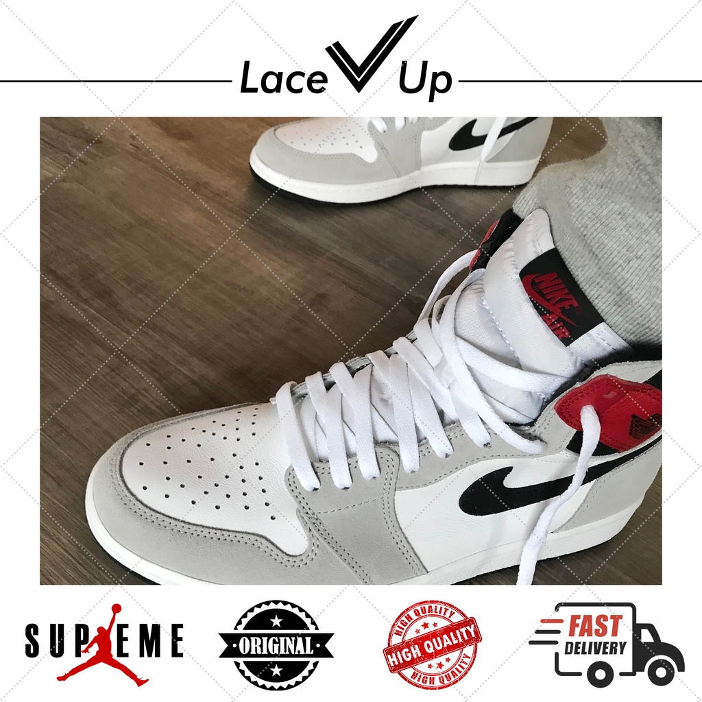 Aj AF-1 Dunk เชือกผูกรองเท้า ส้นแบน สีขาว สไตล์คลาสสิก (สีขาว) - laceupshoelaces8q.th - ThaiPick