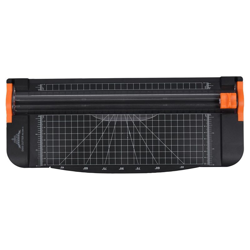 JIELISI 12 Inch A4 Paper Cutter Trimmer Black-Orange with Multi ...
