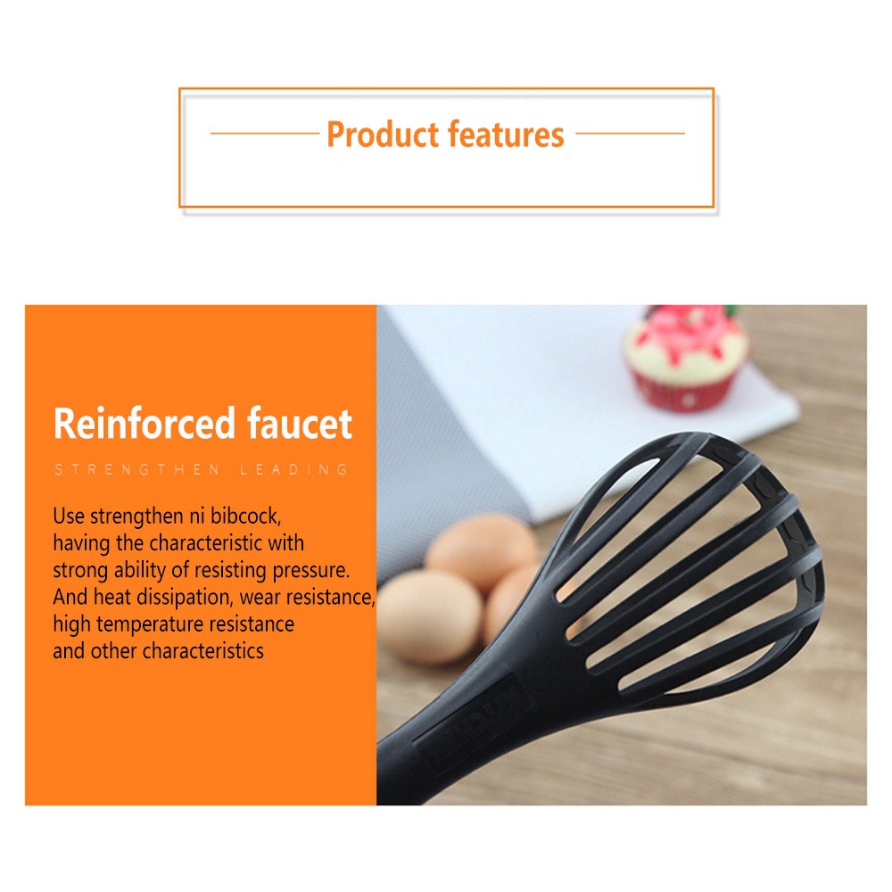 hot 3 in 1 Egg Beater Nylon Food Tongs Egg Whisk Multifunctional Nylon ...