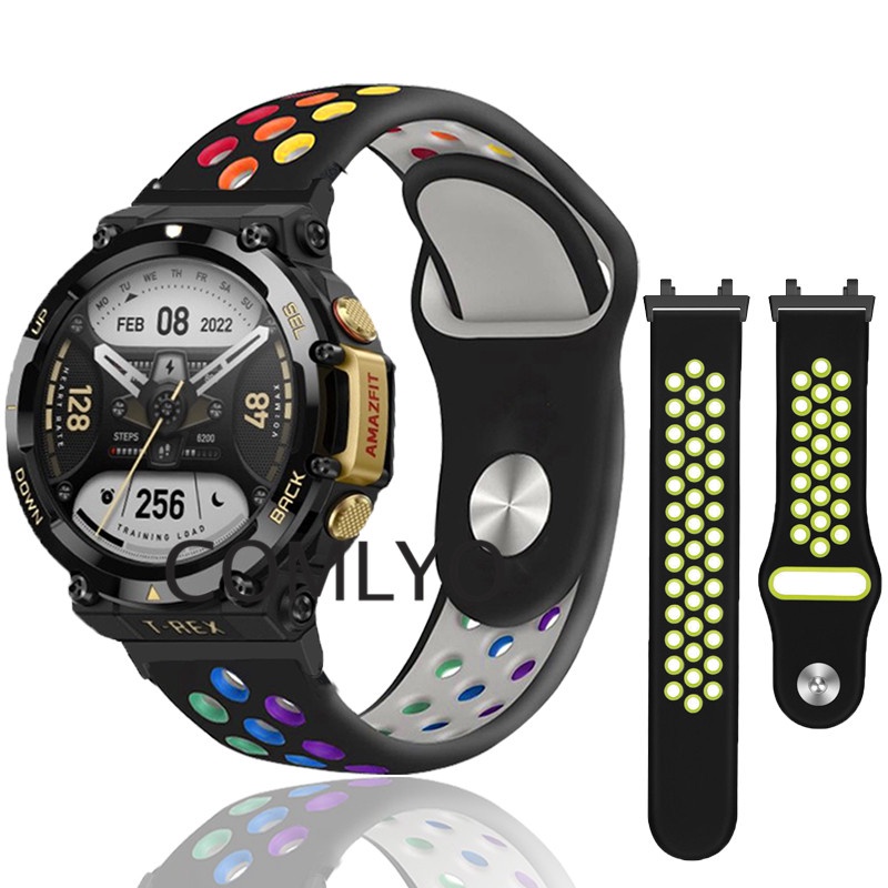 Xiaomi Amazfit T-rex 2 T rex 2 สายสมาร์ทวอทช์ ซิลิโคน สายรุ้ง นุ่ม กีฬา ...