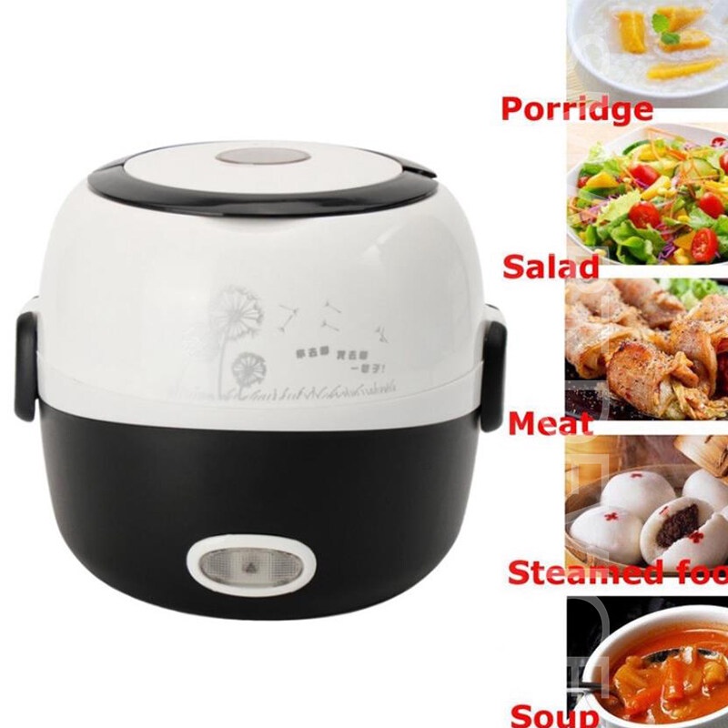 220V MINI Rice Cooker Insulation Heating Electric Lunchbox 2 Layers ...