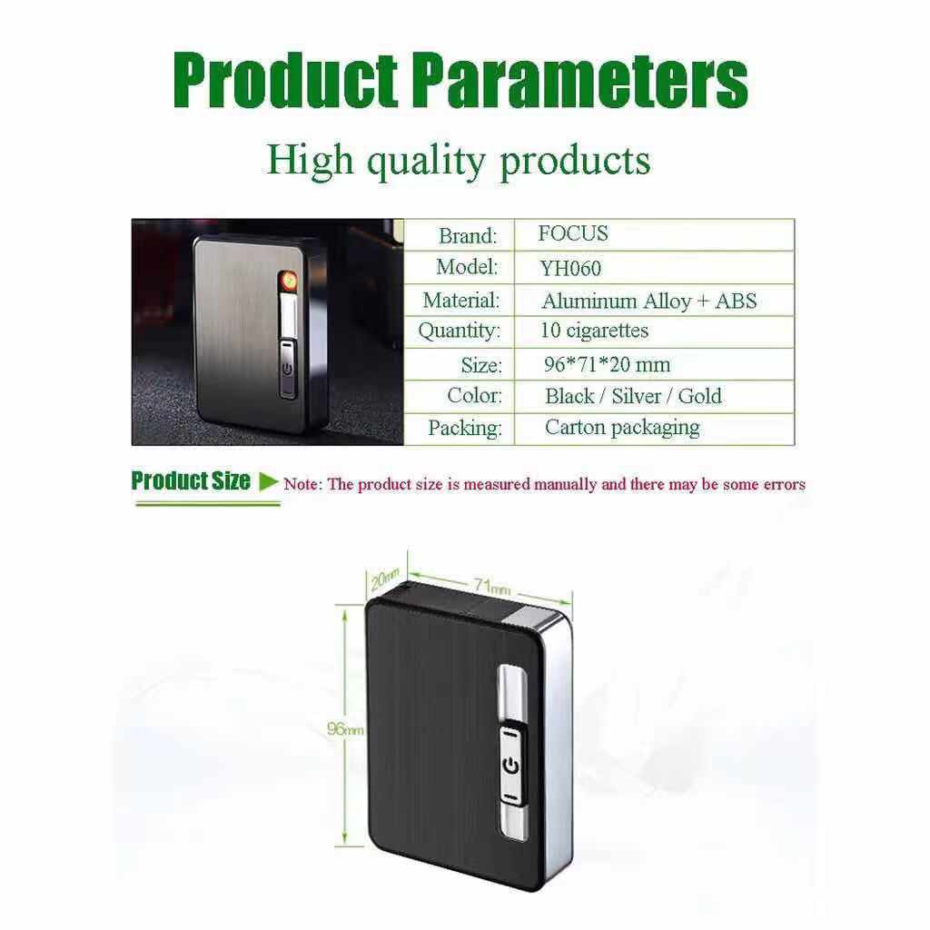 2in1 ไฟแช็ก&กล่องใส่บุหรี่ (5 ม้วน) ชาร์จไฟUSB รุ่น 056 - eergry889 - ThaiPick