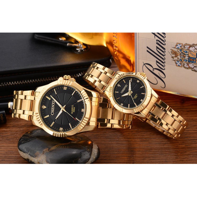 CHENXI Brand Classic Delicate Rhinestone Couple Lover Watches Fashion ...