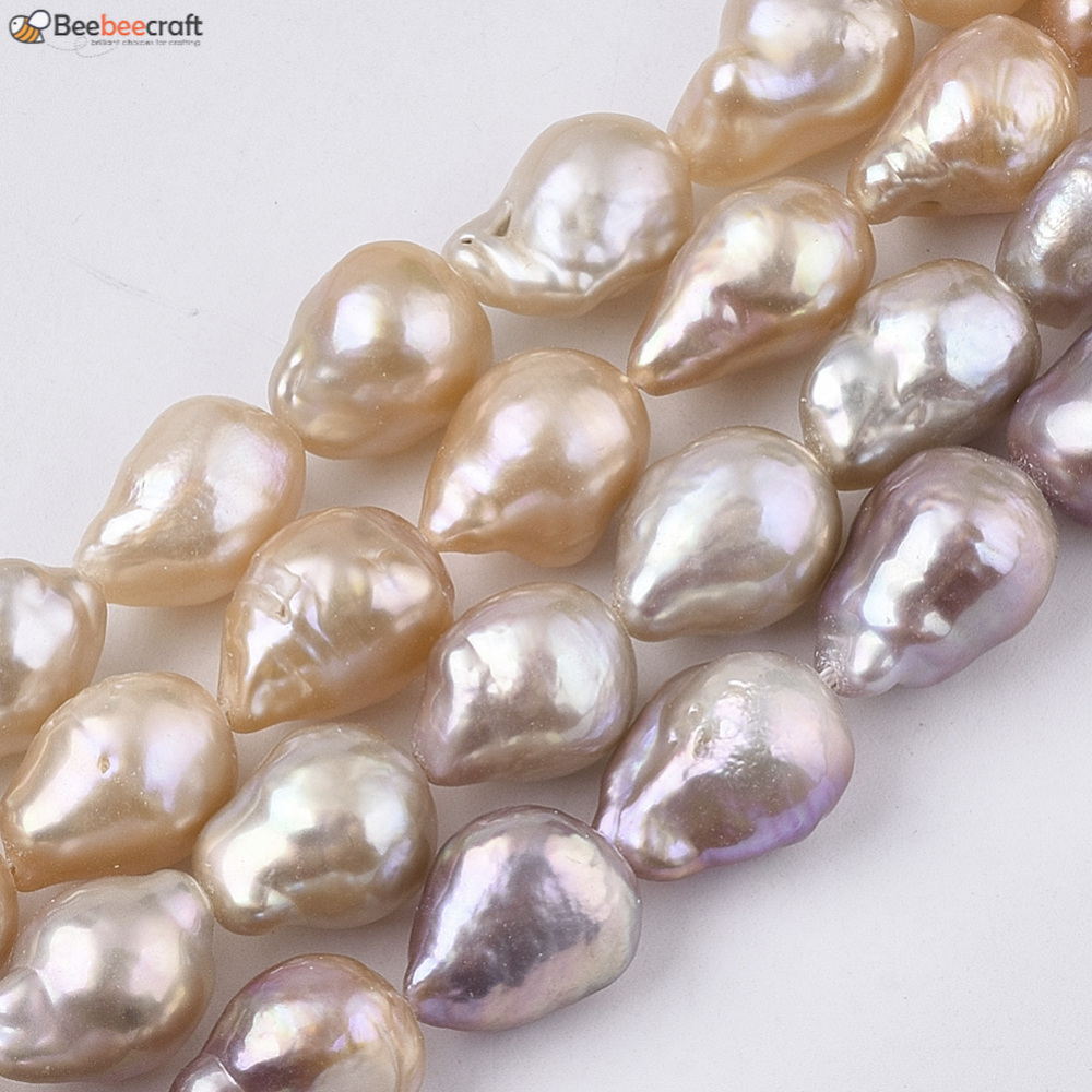 BeeBeecraft 1 Strands Natural Baroque Pearl Keshi Pearl Beads Strands ...