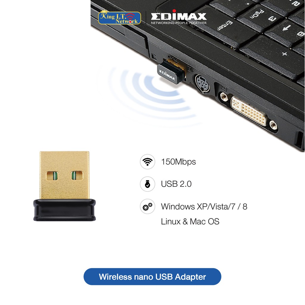 EDIMAX (EW-7811Un V2) N150 Nano USB Wi-Fi Adapter - kingitnetwork ...