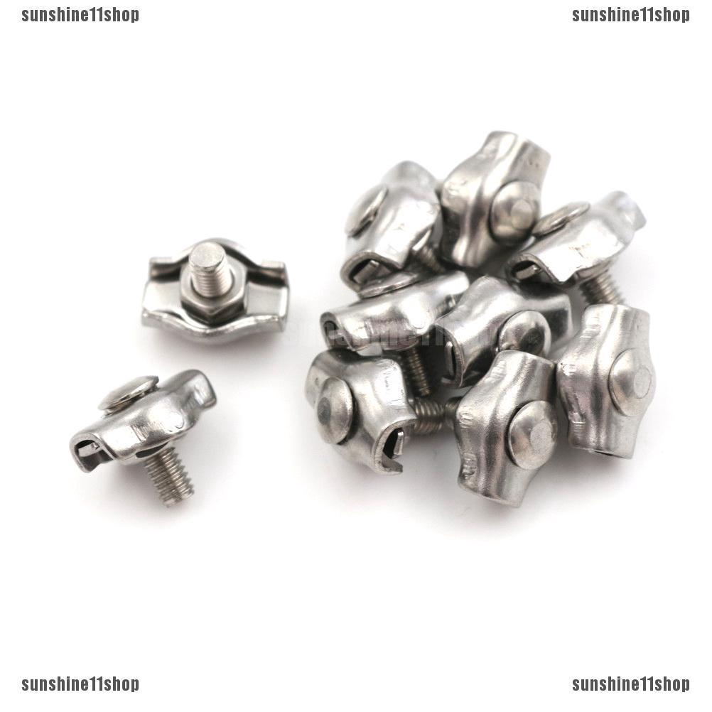 SSH 10x Stainless Steel wire cable rope simplex wire rope grips clamps ...