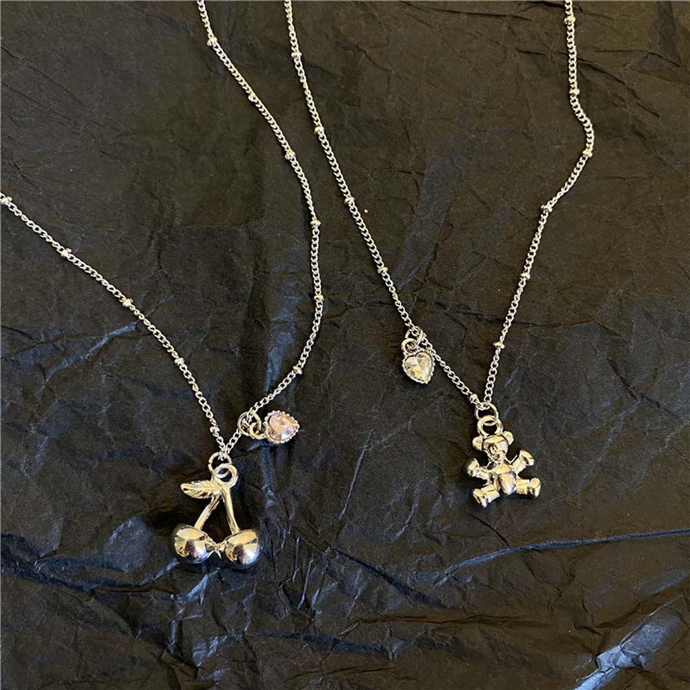 AUGUSTUS Cute Bear Necklace Sweet Fashion Jewelry Women Clavicle Chain ...