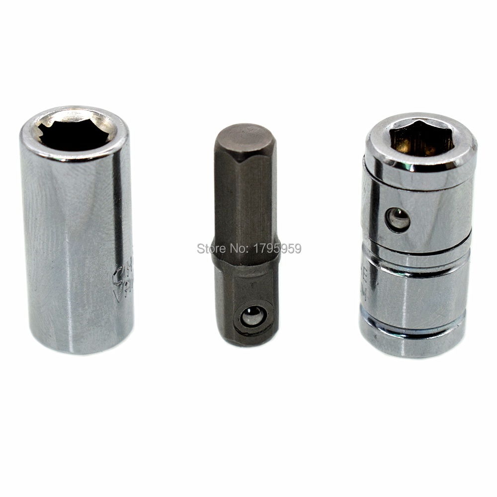 ซ็อกเก็ต1/4" Square Drive to 1/4" Hex Shank Socket Bits Converter Quick ...