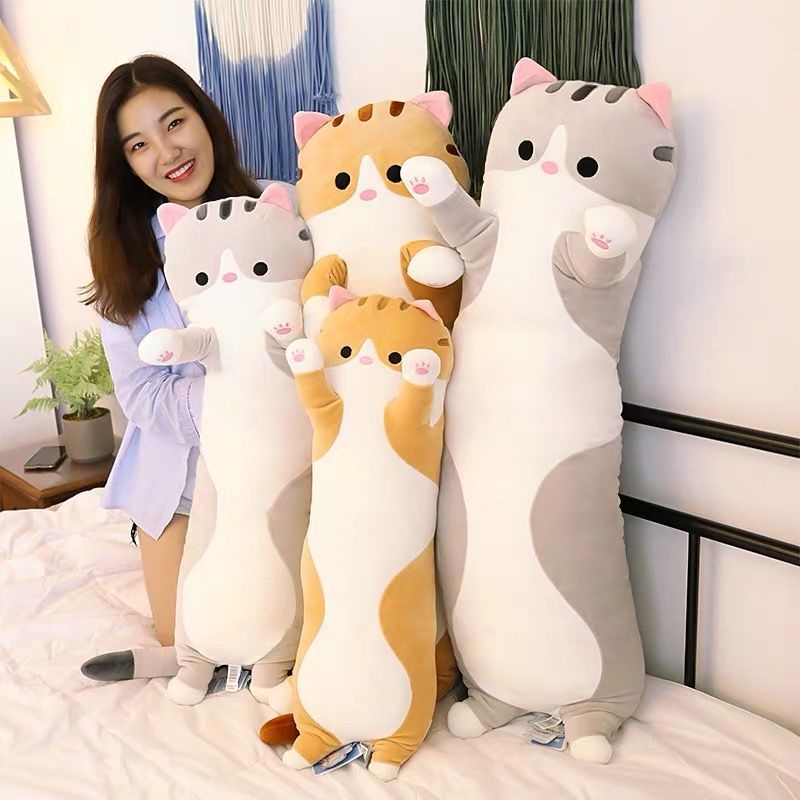 JFMM (50CM-130CM)Long cat plush toy doll cat plushie pillow baby kid ...
