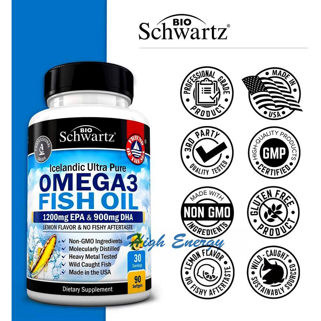 BioSchwartz, Icelandic Ultra Pure OMEGA3 FISH OIL, 1200 mg EPA & 900 mg ...