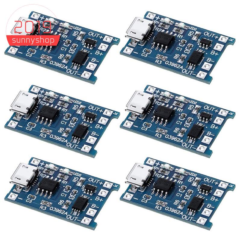 บอร์ดชาร์จแบตเตอรี่ TP4056 18650 BMS 5V Micro-USB 1A สําหรับ 18650 6 ...