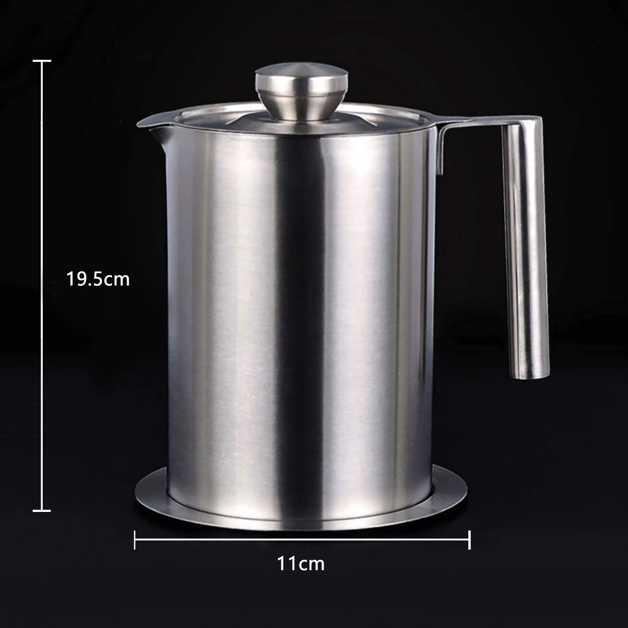 All 304 Stainless Steel Grease Strainer and Container-1.5L Quart Large ...