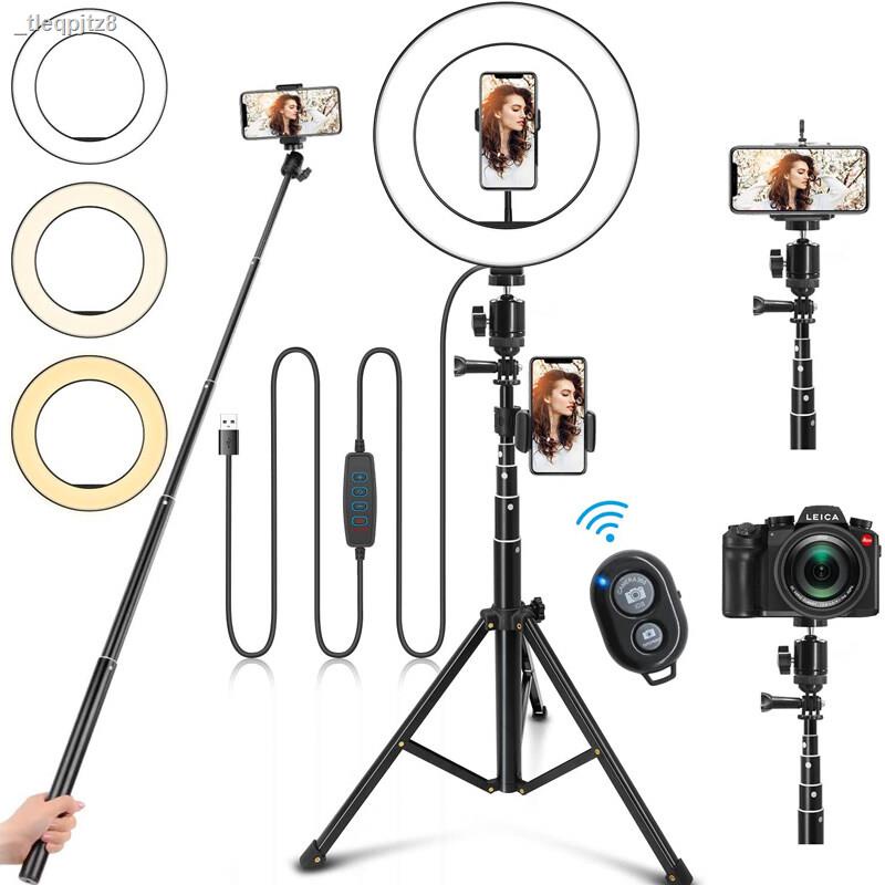Dimmable LED Selfie Ring Light with Tripod Photographic Ring Lamp for ...