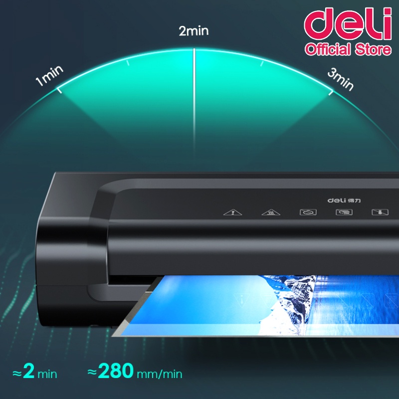Deli 14375 Laminating Mini A4 เครื่องเคลือบบัตรและเอกสาร ขนาด A4 ของแท้ ...