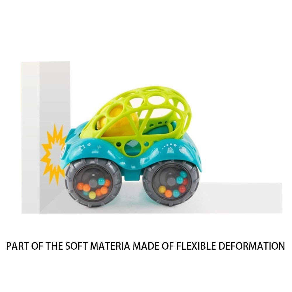 2 Pieces Baby Toy Cars Soft Infant Rattle Roll Toy Cars Easy to Grasp ...