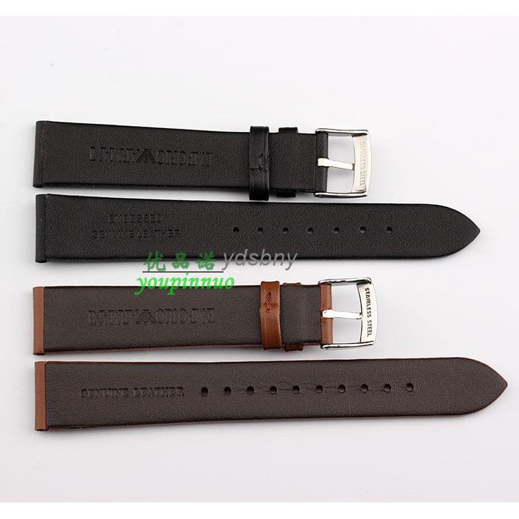 Armani สายนาฬิกาข้อมือหนังแท้สีดําสีน้ําตาลสําหรับผู้ชาย 18 มม. Ar1674 ...