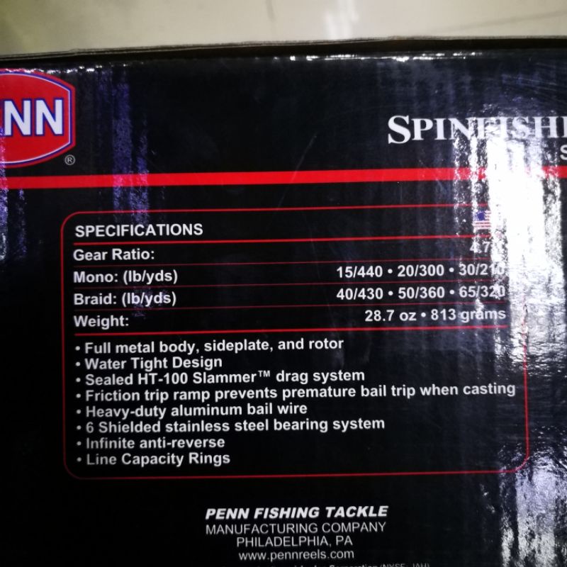 รอกเพนน์ สปินฟิชเชอร์ ซี เบอร์ 7500PENN SPINFISHER V SSV 7500 ...