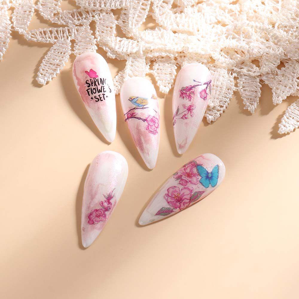 Aaron1 สติกเกอร์ ลายผีเสื้อ ใบไม้ 3D สําหรับติดตกแต่งเล็บ - aaron1.th - ThaiPick