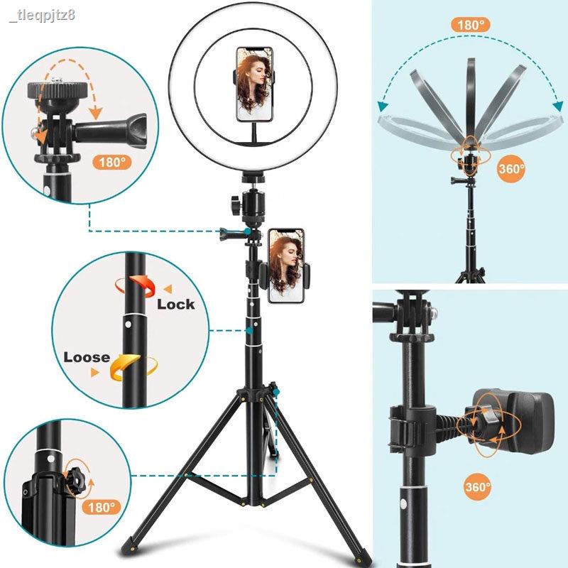 Dimmable LED Selfie Ring Light with Tripod Photographic Ring Lamp for ...