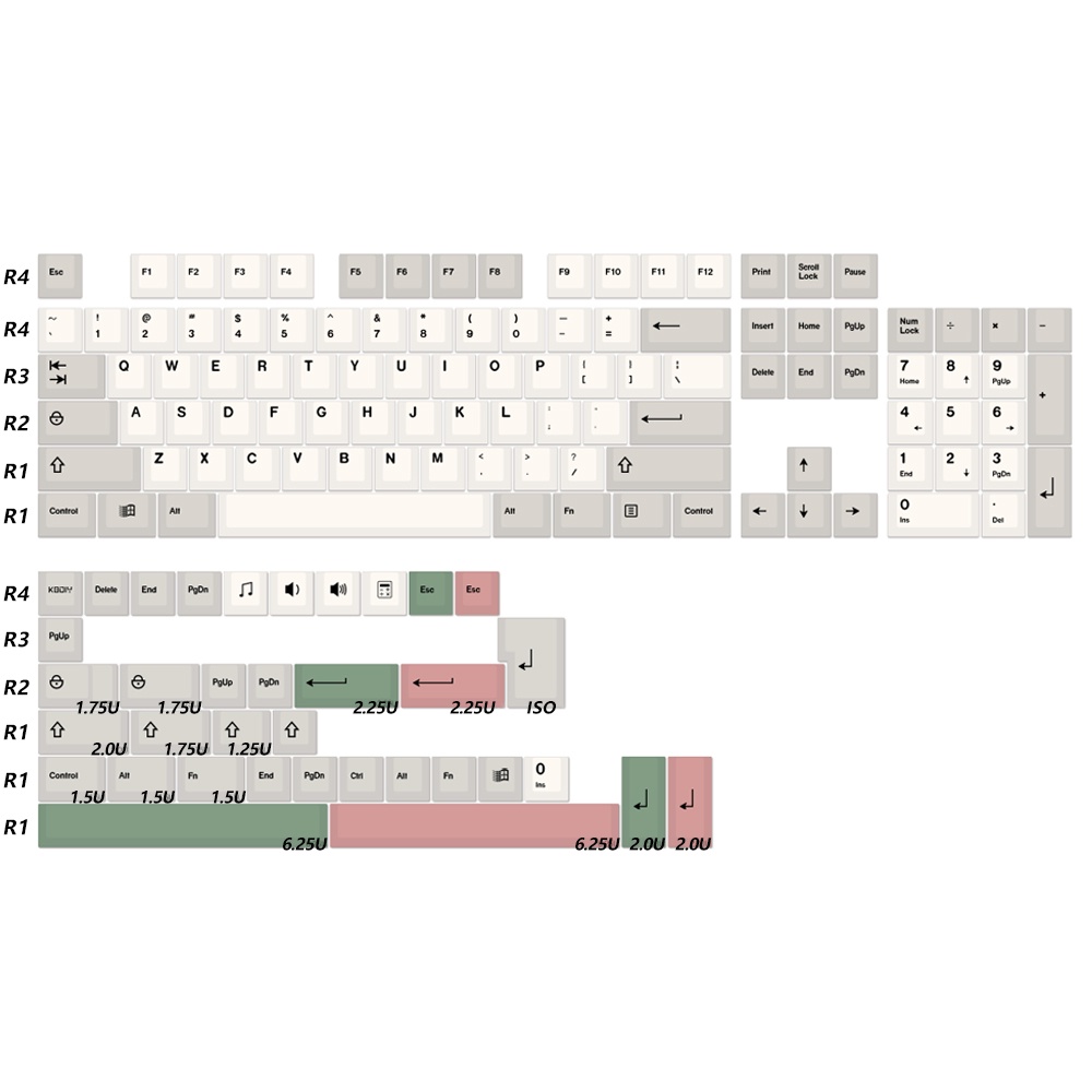 KBDiy GMK 9009 Retro Cherry Profile Keycap 134 KeysSet For Mechanical ...