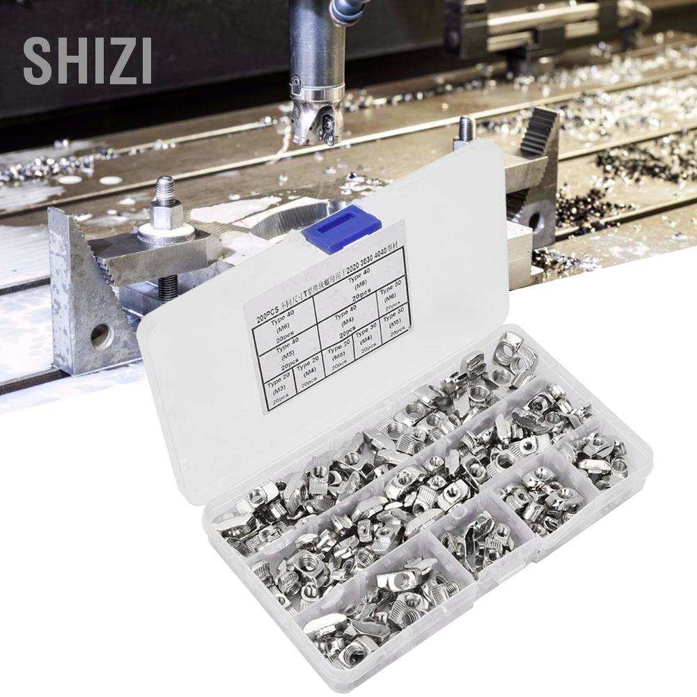 ShiZi 200pcs T Slot Slider Nuts M3 M4 M5 M6 M8 Fastener for 20/30/40 ...