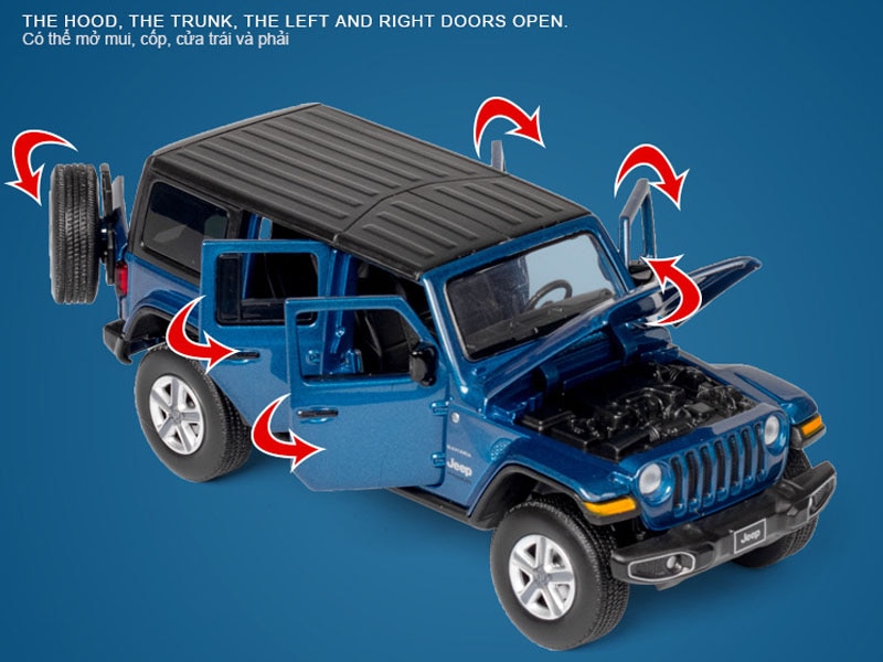 132 Wrangler SUV Car die cast alloy car model Diecasts Toy Sound ...