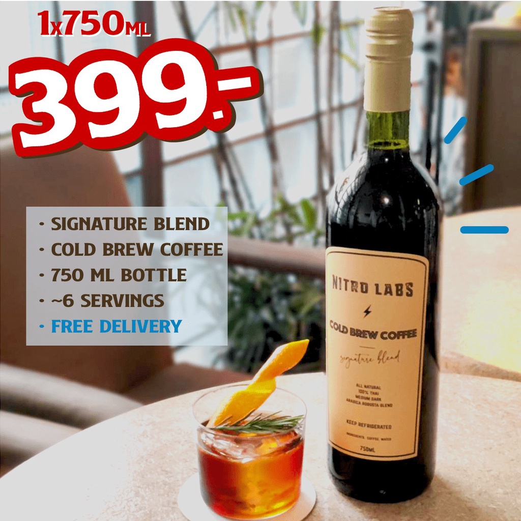 กาแฟ Cold Brew Coffee Signature Blend ขนาด 750ML Nitro Labs | Shopee ...