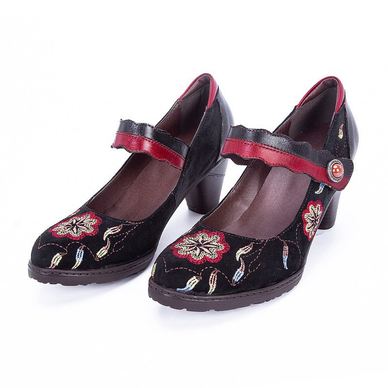 รองเท้า หลาใหญ่ รองเท้าเดียว สไตล์ชาติพันธุ์กำมะหยี่ผู้หญิงยุโรปและ ...